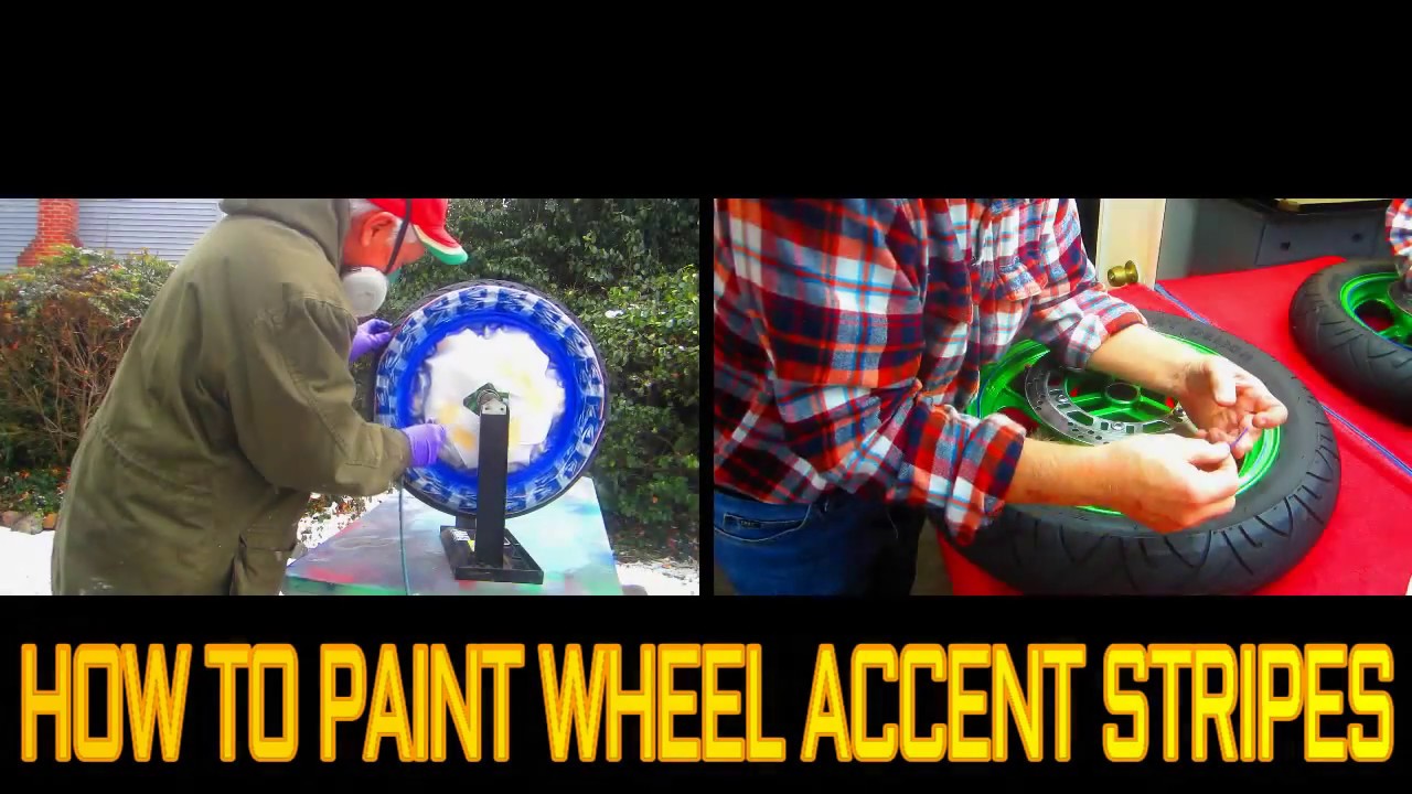 HOW TO PAINT WHEEL ACCENT STRIPES ON MOTORCYCLE WHEELS - YouTube