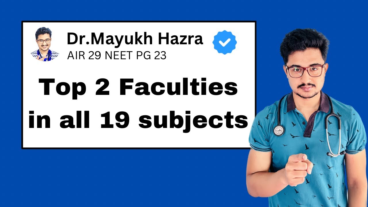 Best Faculties Subject-wise for NEET PG and FMGE| By AIR 29 #neetpg # ...