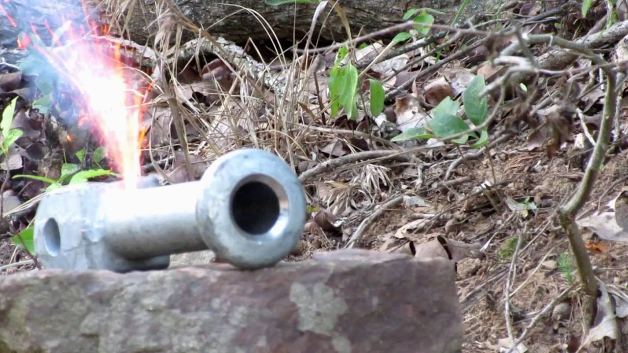 Cannon Fizz Poop With Slomo Black Powder Signal Cannon - YouTube