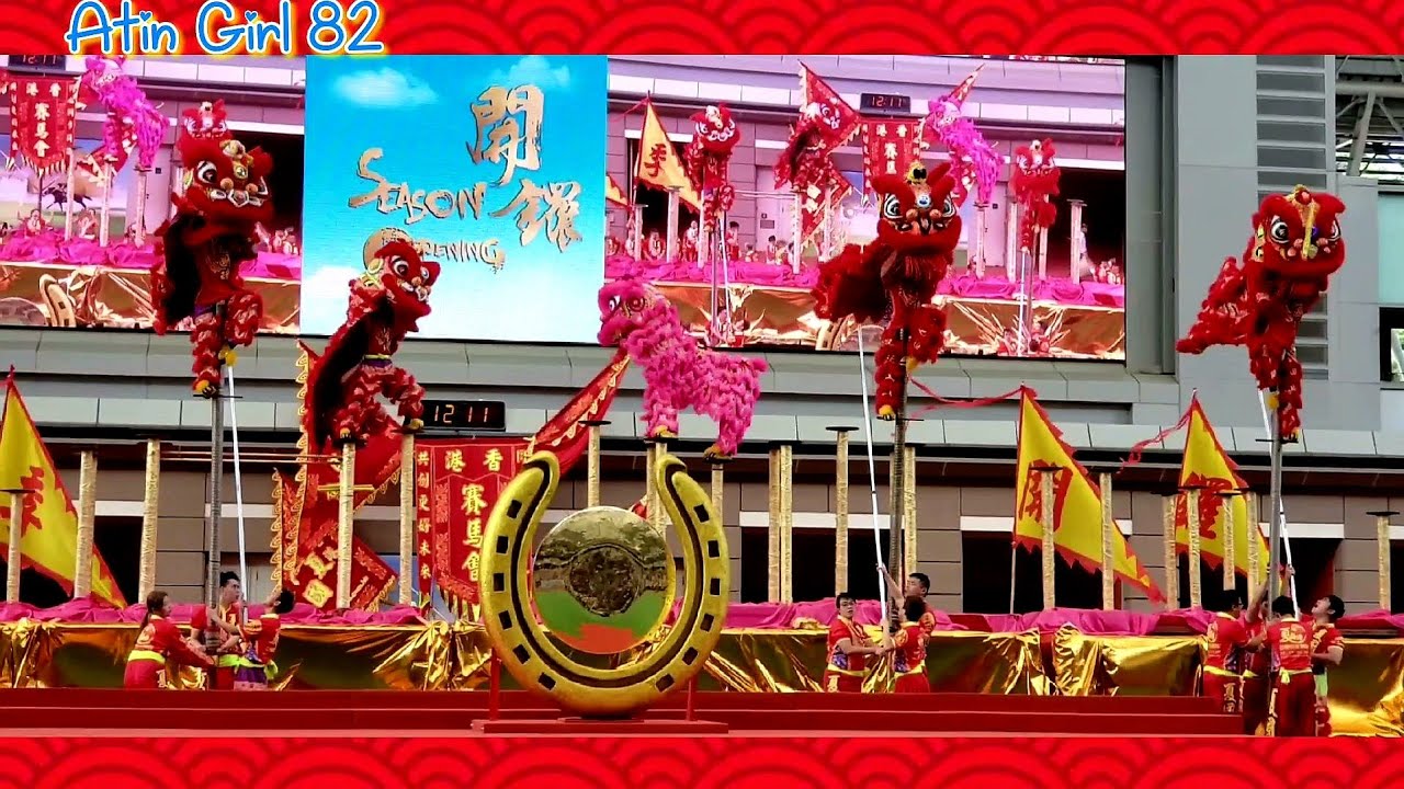 Pertunjukan Barongsai Acara Pacuan Kuda Di Hong Kong, HKJC Season ...