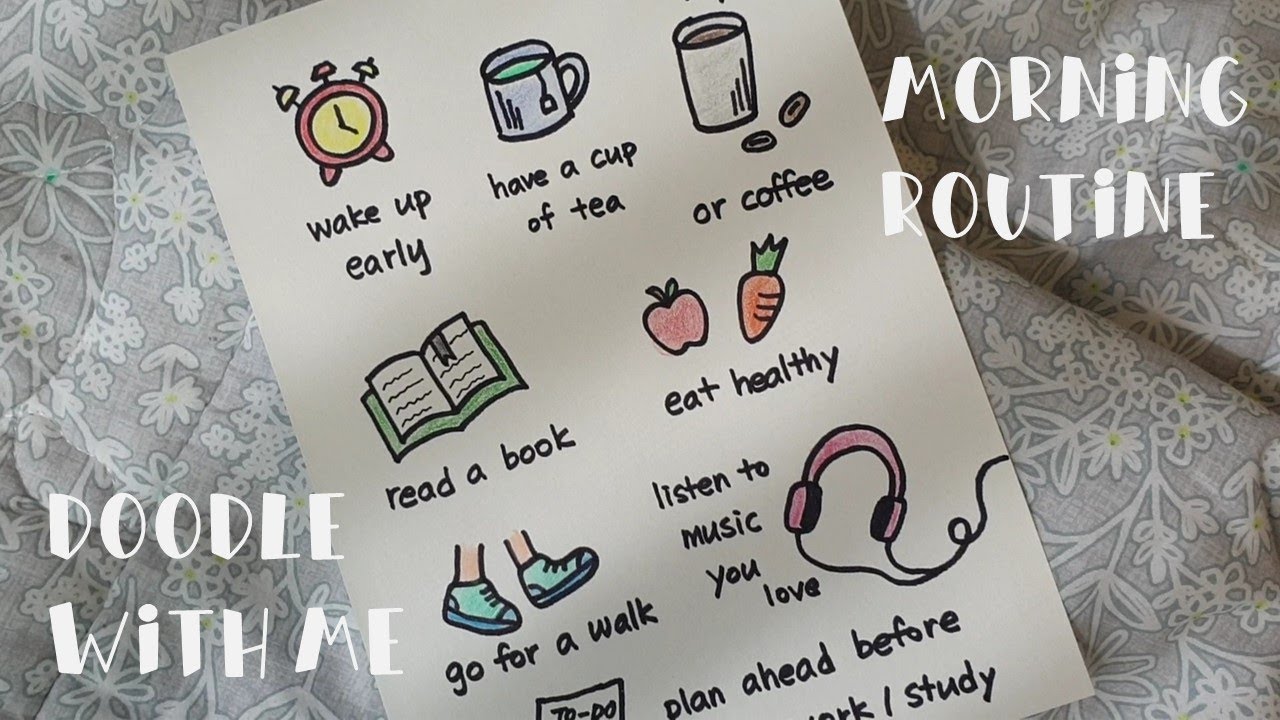 [Doodle] Healthy Morning Routine Doodles - YouTube