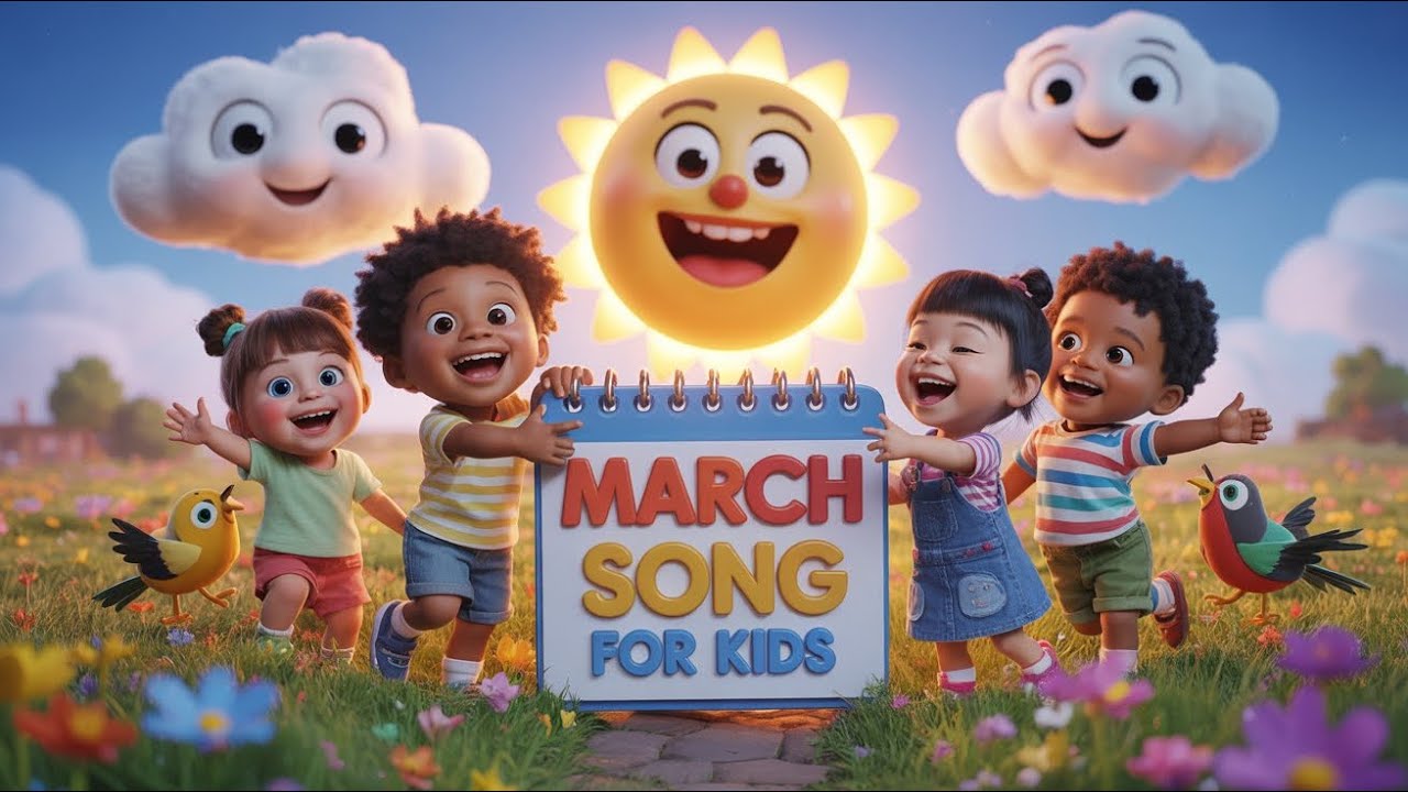 🎵 Marching Into March | 3D Animated Nursery Rhyme for Kids | Spring ...