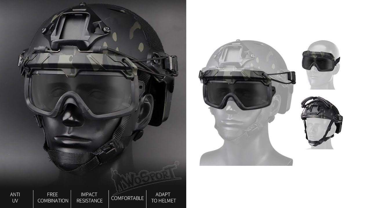 Wosport TACTICAL MULTIDIMENSIONAL SPLIT GOGGLE review - YouTube