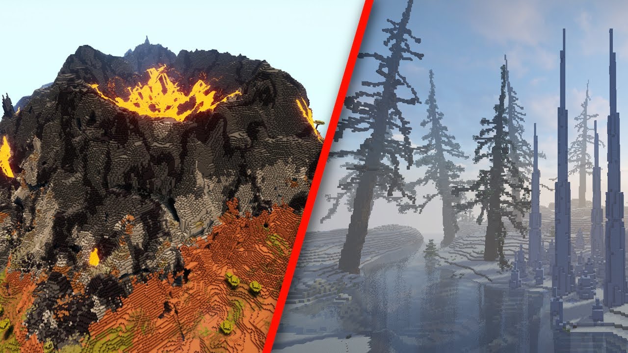 20 MODS que CAMBIAN el MUNDO de MINECRAFT | BIOMAS, MONTAÑAS & CUEVAS ...