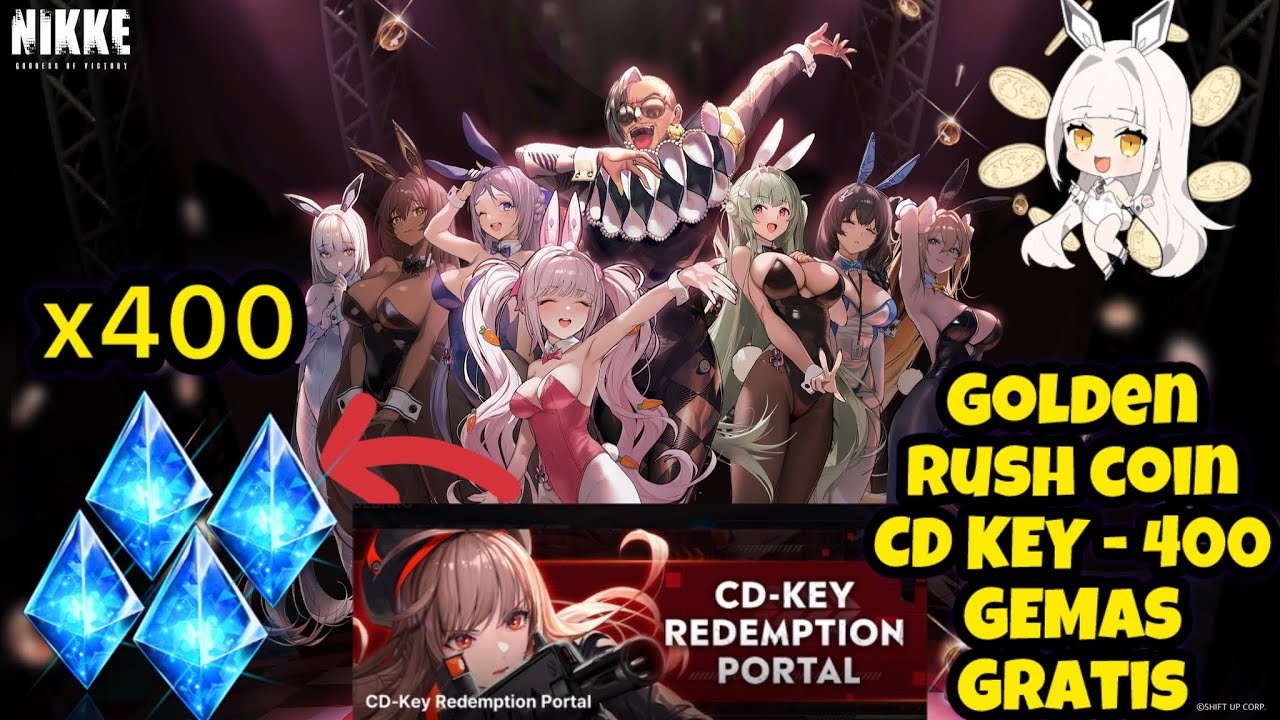 Goddess Of Victory Nikke Código 400 GEMAS GRATIS Golden Rush Coin CD ...