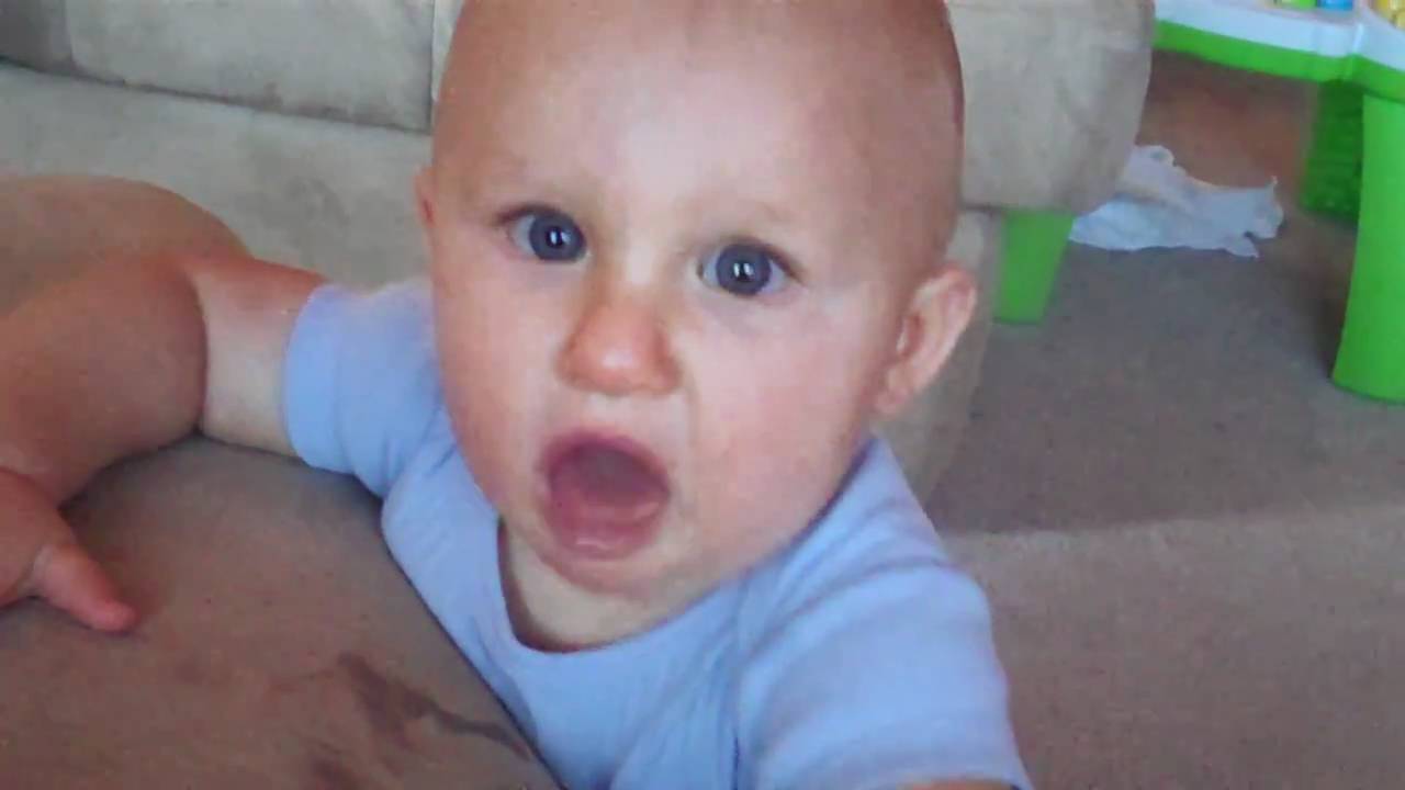 Baby Augie learning to mimic - YouTube