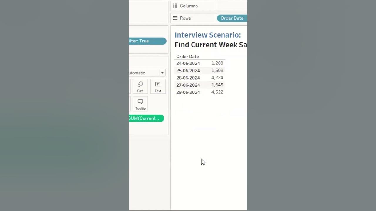 Tableau Interview Scenario|Current Week Sales|#ytshorts - YouTube