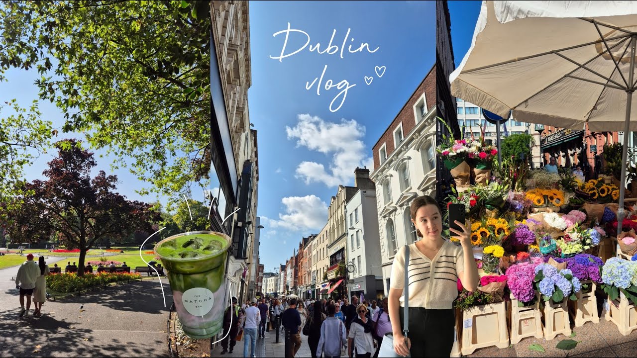 a calm & aesthetic dublin vlog 🌳 🎀｜matcha, nature and getting organized ...
