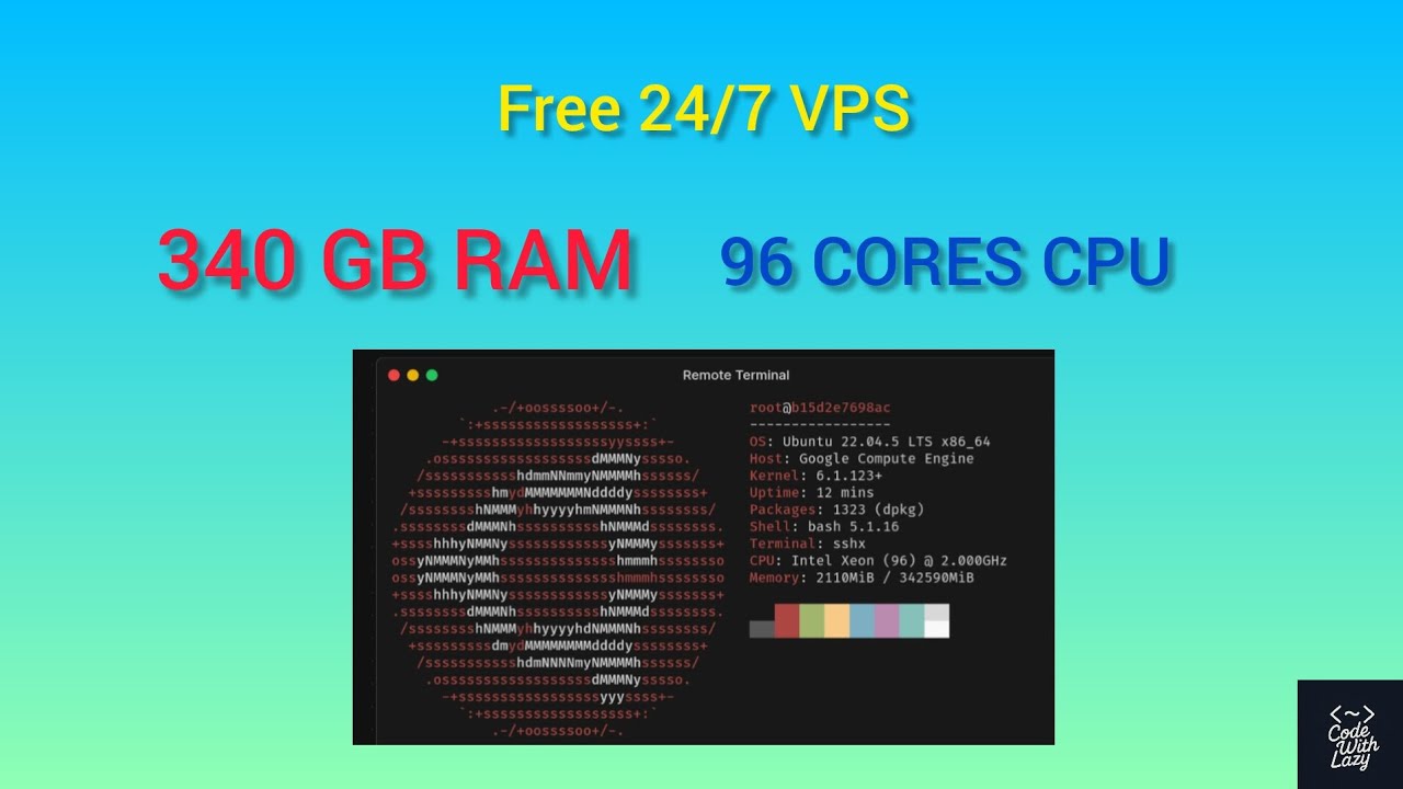 "FREE 96-Core VPS?! 342GB RAM Server for Zero Cost! 😱 [WORKING 2025]" - YouTube