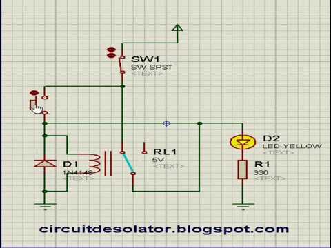 LATCHING RELAY CIRCUIT SIMULATION WITH MINIMUM COMPONENTS - YouTube