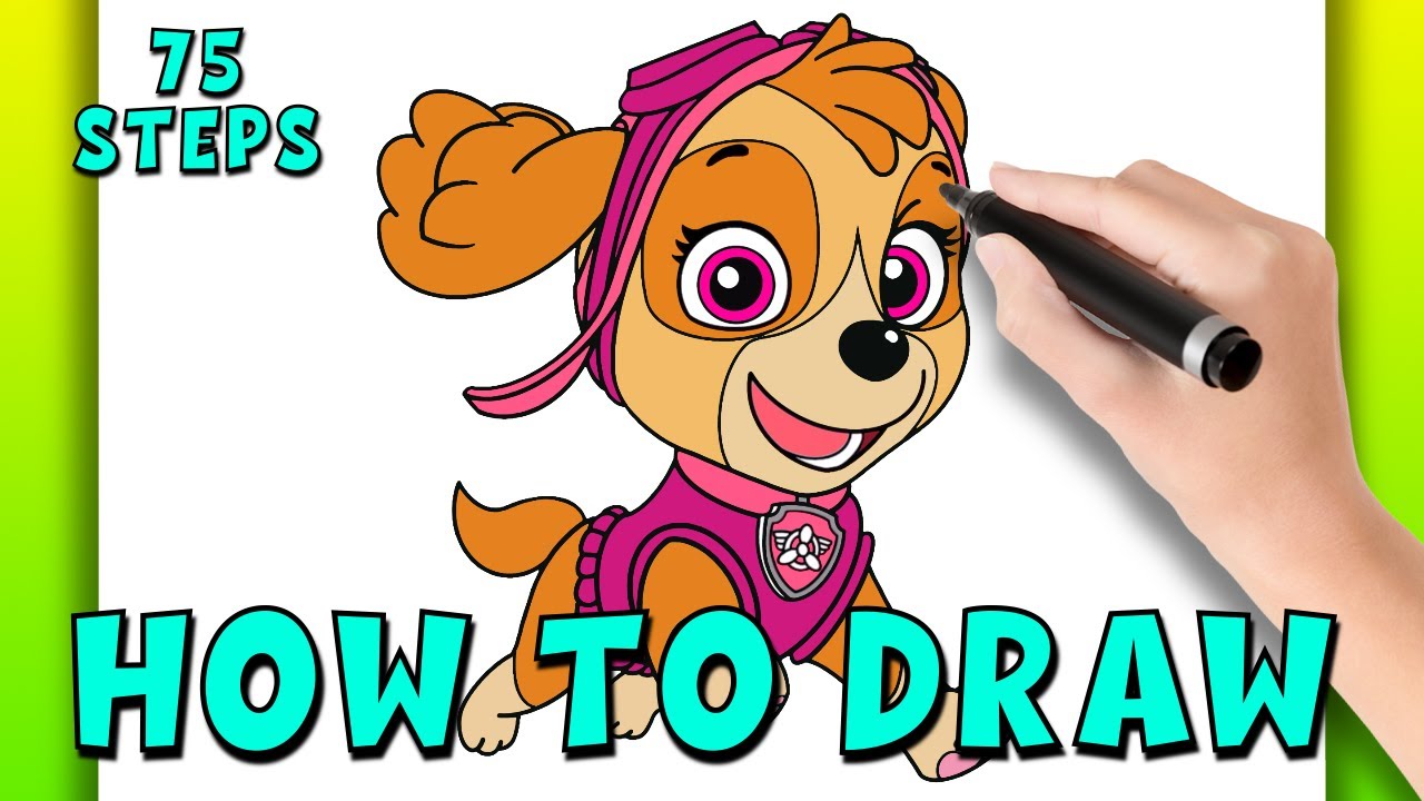Skye from Paw Patrol | Drawing tutorial - YouTube