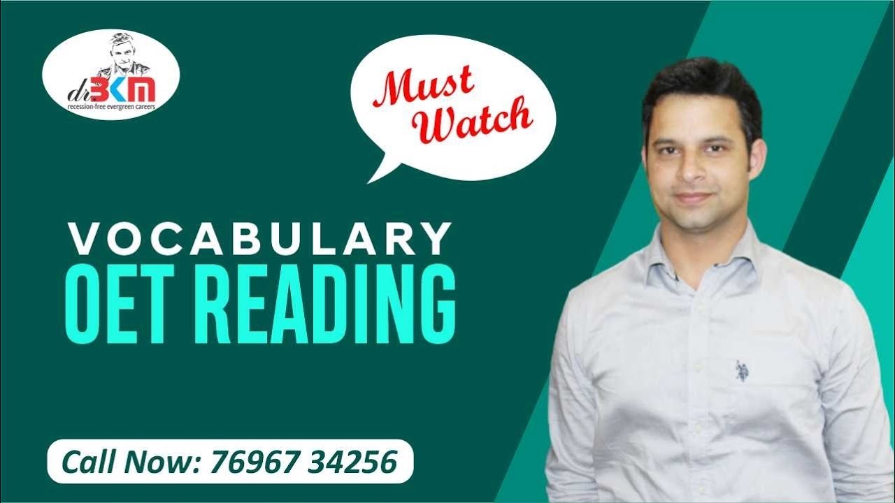 The most repeated vocabulary words in oet reading by Dr Bkm oet ...