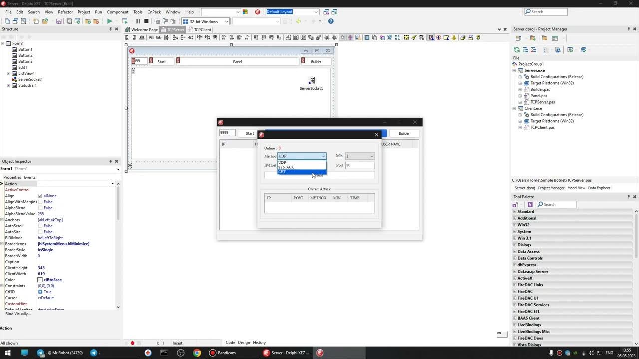 Delphi XE7 Simple Botnet Source Code - YouTube