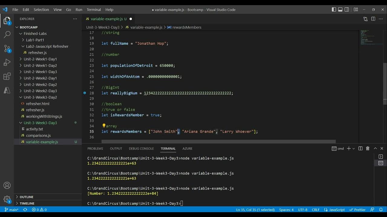 Unit 3 - Javascript Variable Types - YouTube
