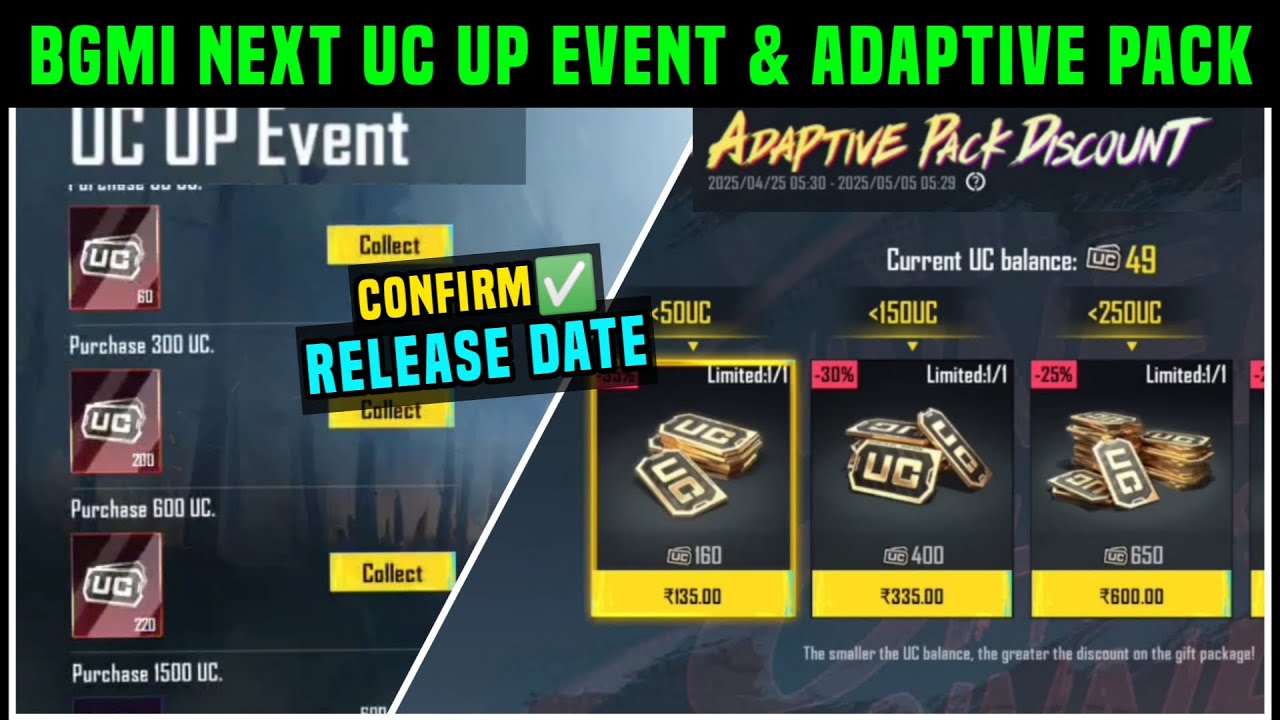 BGMI NEXT UC UP EVENT DATE | BGMI UC EVENT KAB AAEGA | BGMI ADAPTIVE ...