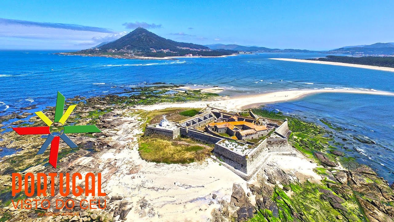 Moledo Beach and Insua Fort aerial view - Caminha - YouTube