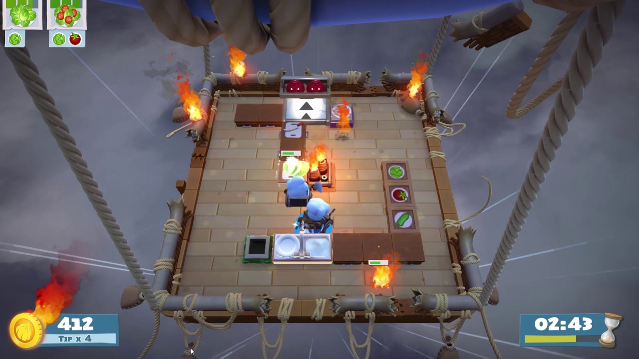 Overcooked 2 : Single Player 4 Star - Level 1-6 (Raccoon Chef) - YouTube