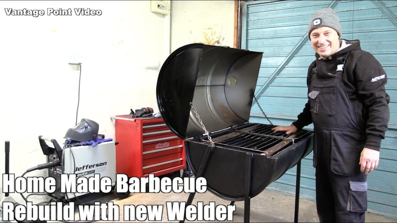 Home Made Barbecue Rebuild with new Mig Welder - YouTube
