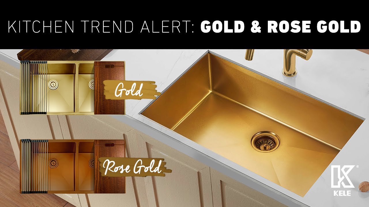 Tendencia GOLD & ROSE GOLD en tu COCINA | Línea Cuadra | KELE Master Sinks - YouTube