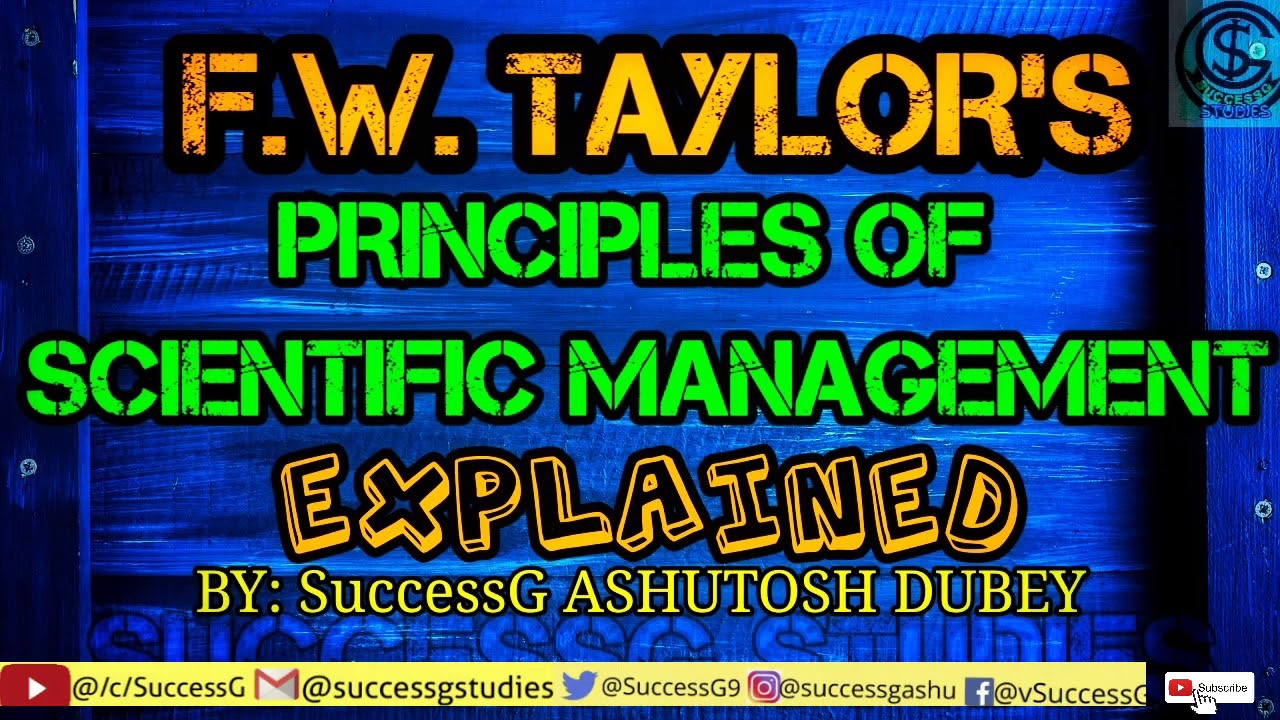F W Taylor' Scientific Management Principles - YouTube