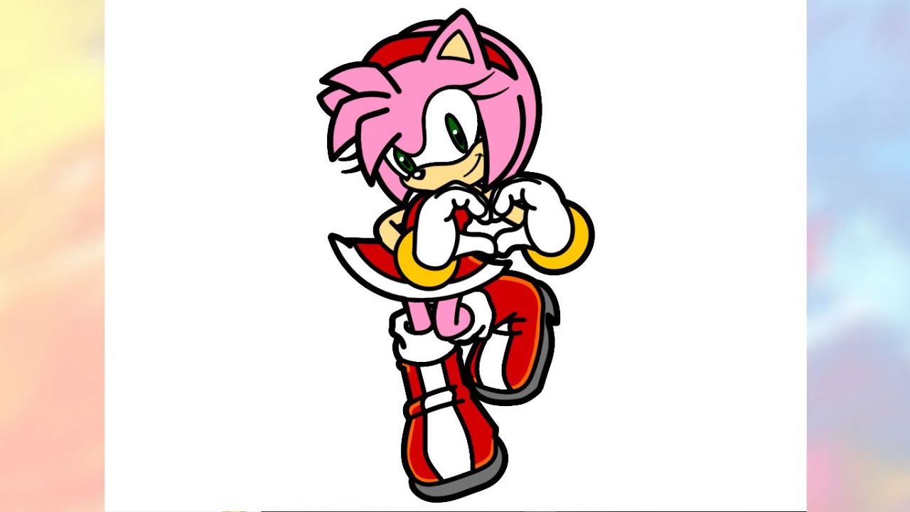 How to Draw and Coloring Amy Rose / Sonic the Hedgehog - YouTube