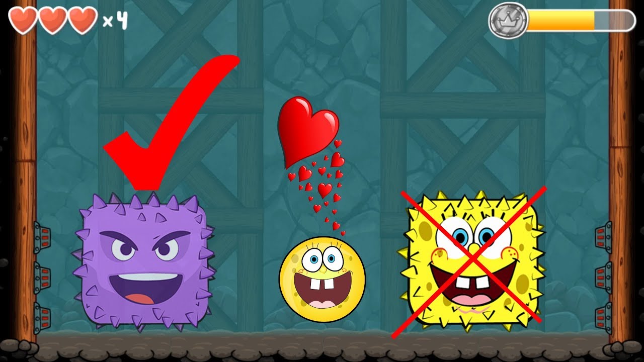 SPONGEBOB BALL IN RED BALL 4 INTO THE CAVE FIGHTS VOLUME 5 WITH EMOJI ...