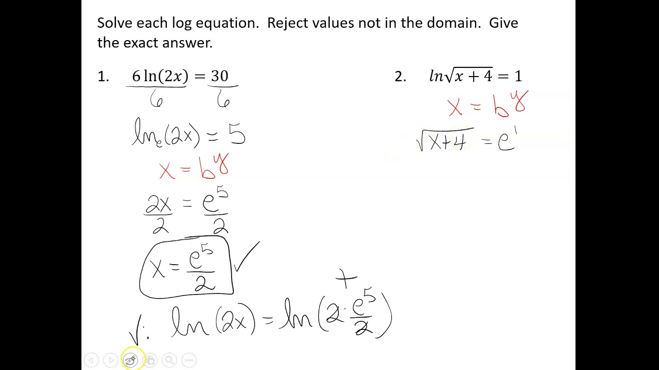 Log Equations - YouTube