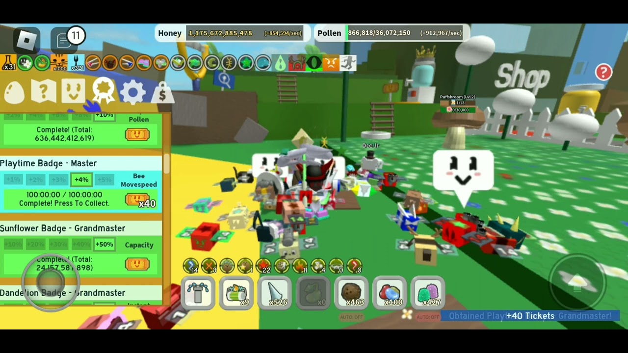 Playtime Grandmaster Badge | Bee Swarm Simulator - YouTube