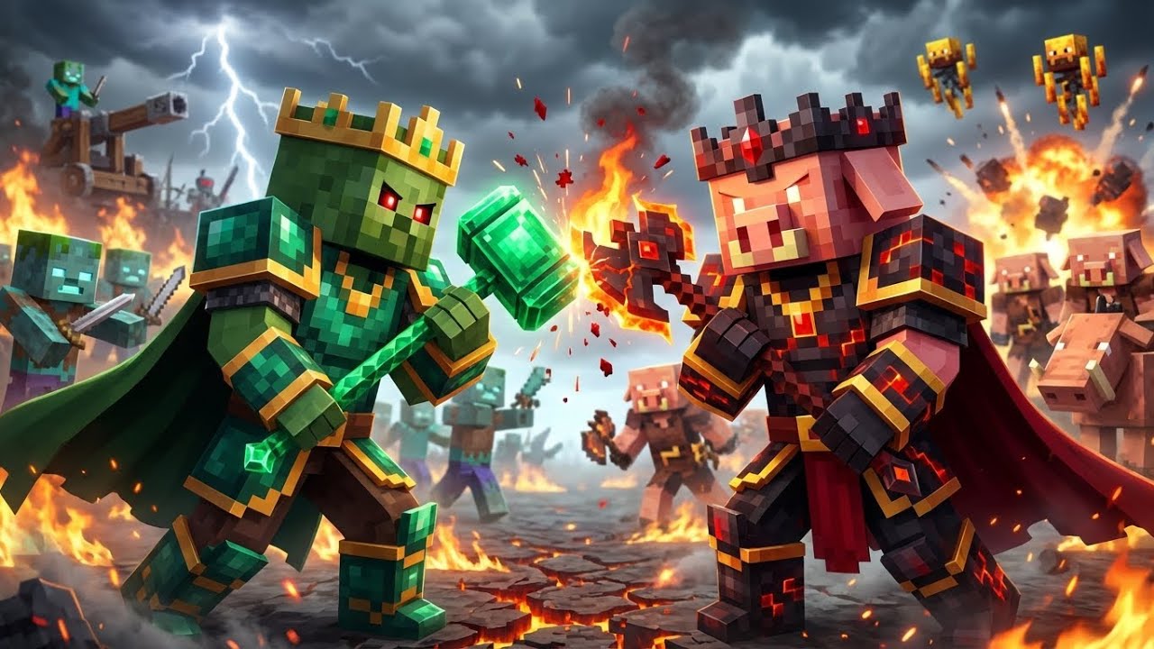 Zombie Army Vs Nether Army | Minecraft Mob Battle Animation | Episode ...