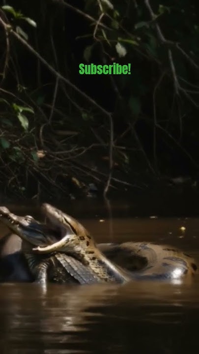 Anaconda Fangs Baby Gator! Amazon River Basin! CBrazil Park Zoo! Deadly Reptile Attack ...