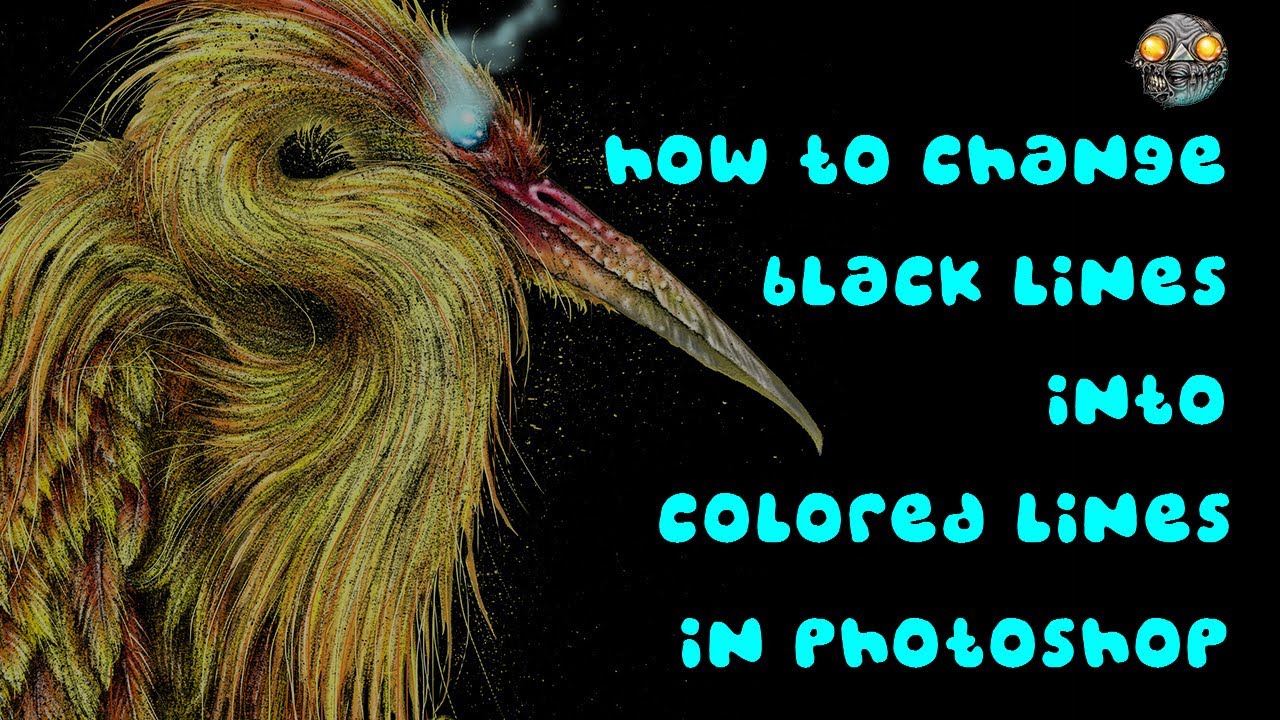 How To Turn Black Lines Into Colored Lines In Photoshop - YouTube