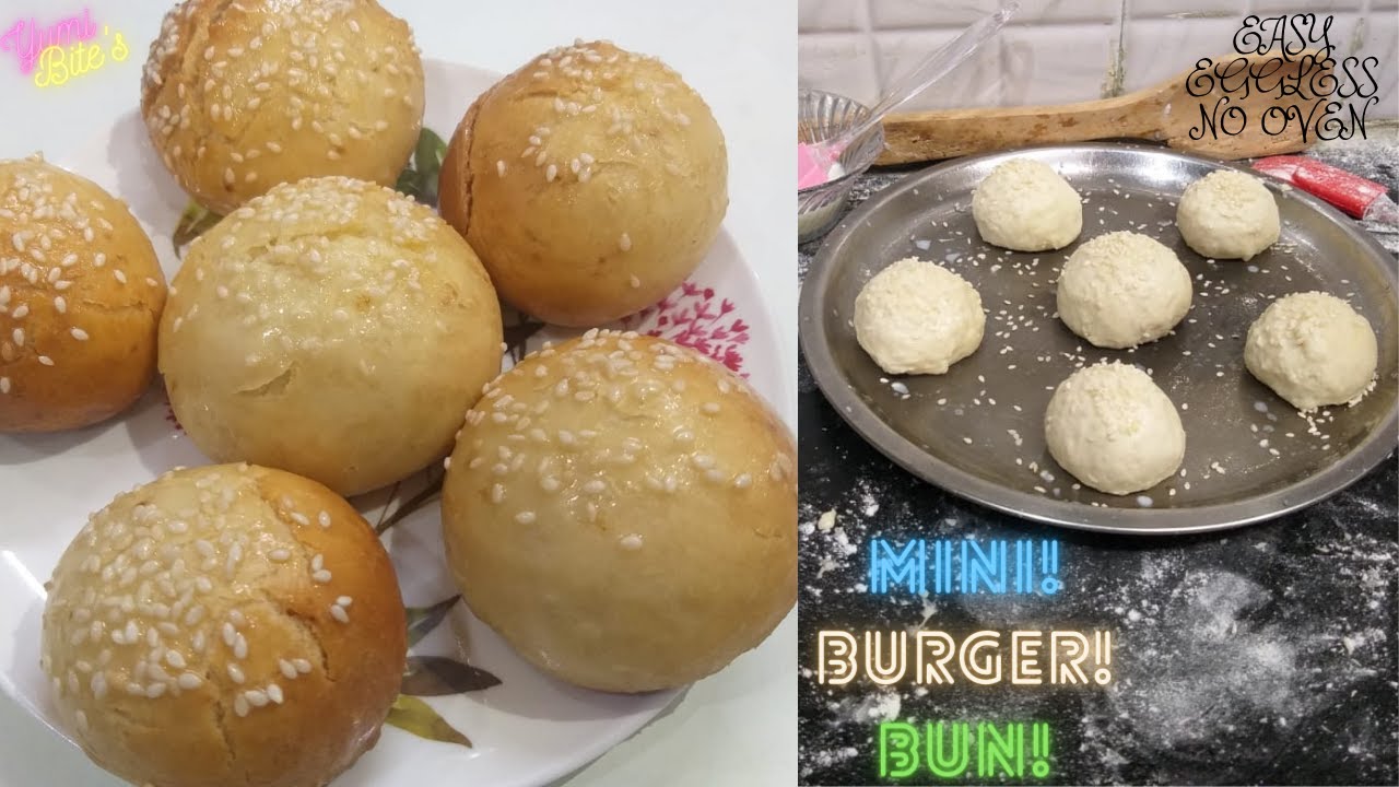 Mini Burger Buns || Bun Recipe WIthout Yeast || No Yeast No Egg || Mini ...