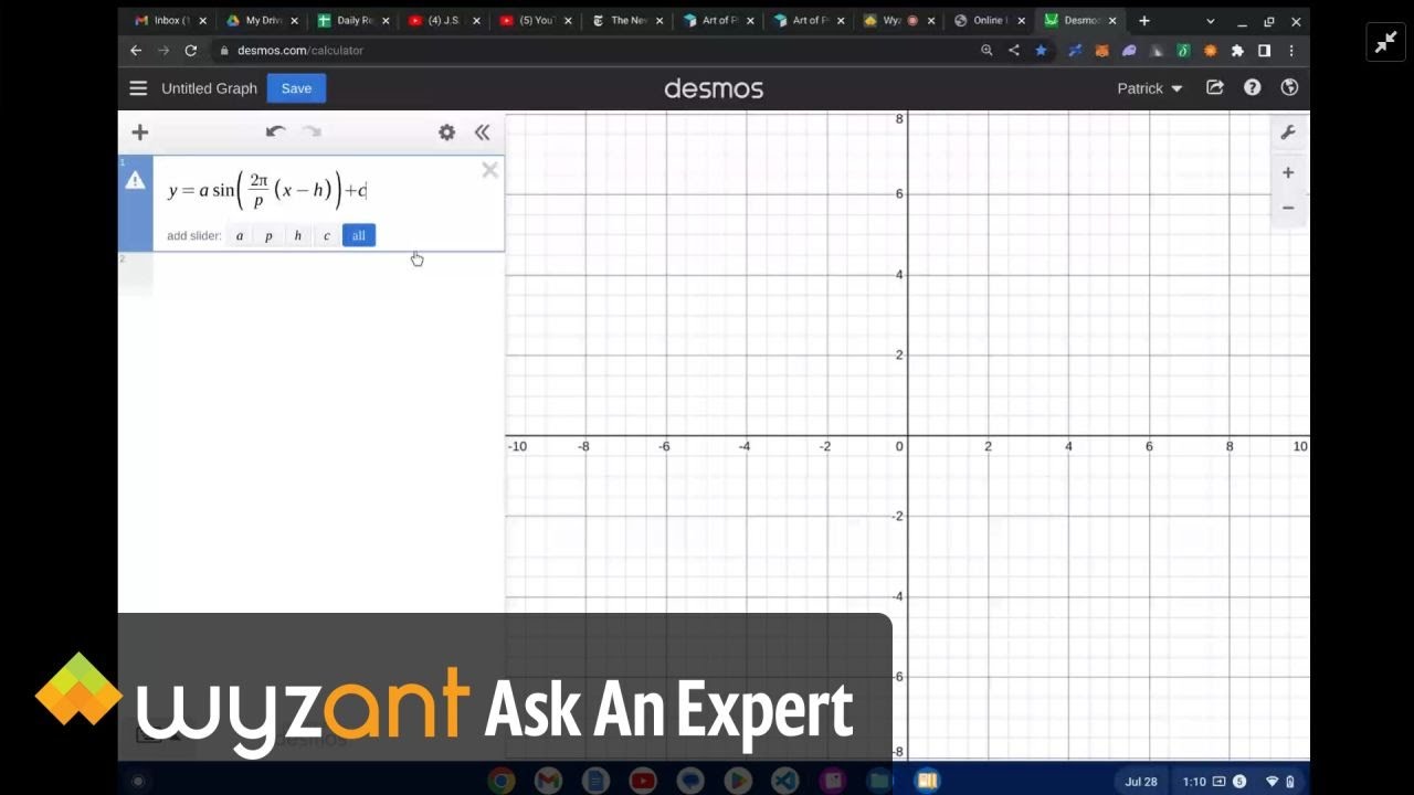 Using Desmos for a Sinusoidal Model - YouTube