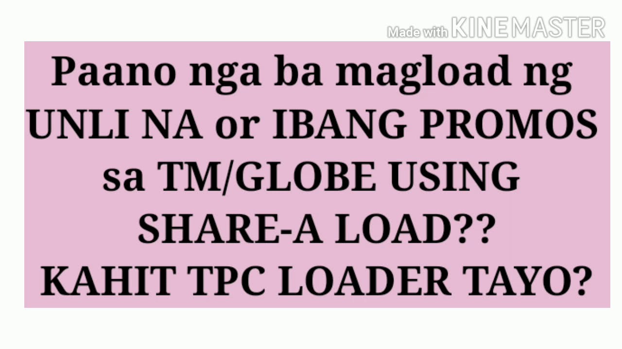 Paano magload ng unli or registered promos ng TM/Globe using Share A ...