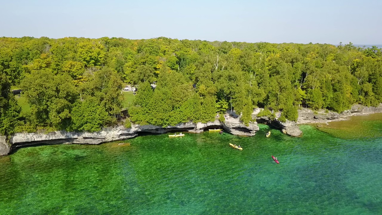 Cave Point County Park Kayaking Tour - YouTube