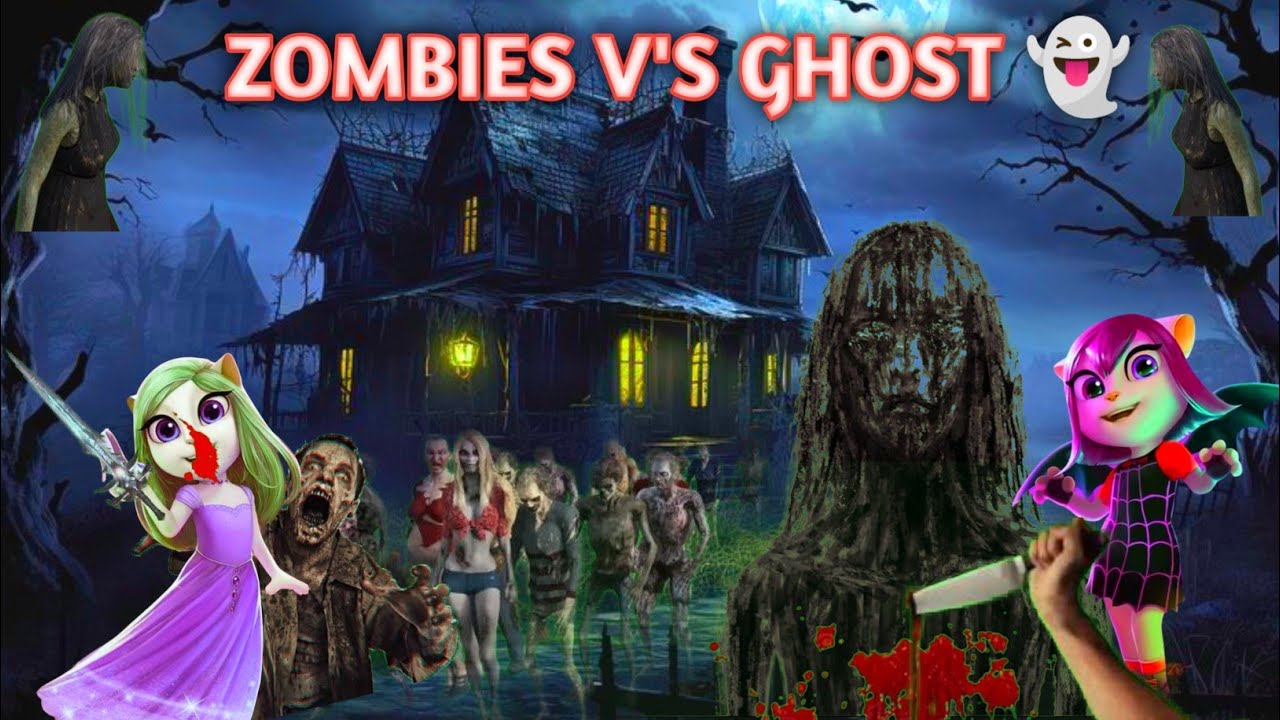 ZOMBIES V'S Ghost 👻 MY talking Angela 2 #angela #angela2 # ...