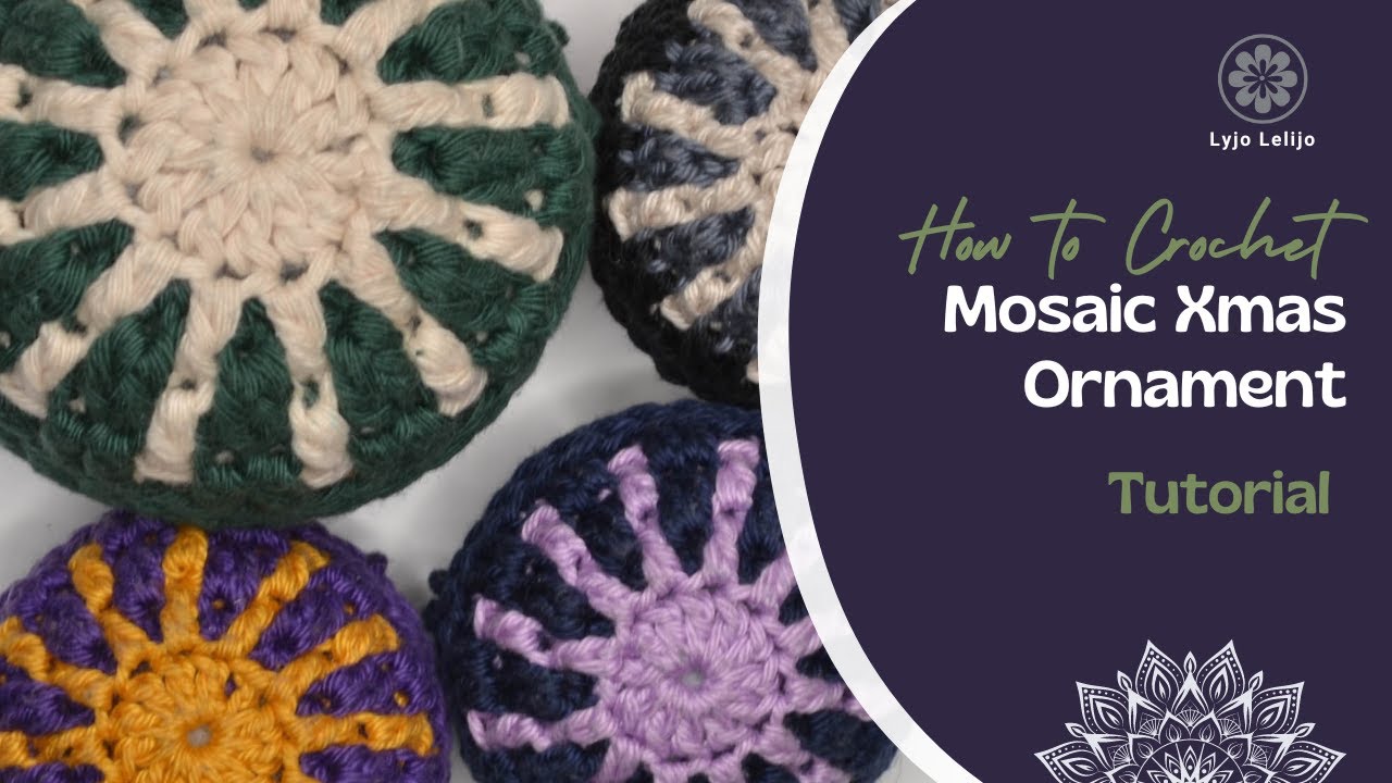 How To Crochet Mosaic Xmas Ornament: Tutorial - YouTube
