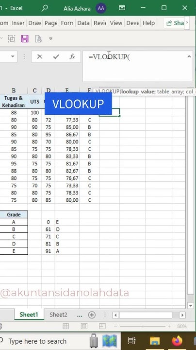 Vlookup untuk olah data nilai #exceltips #excel #exceltricks - YouTube