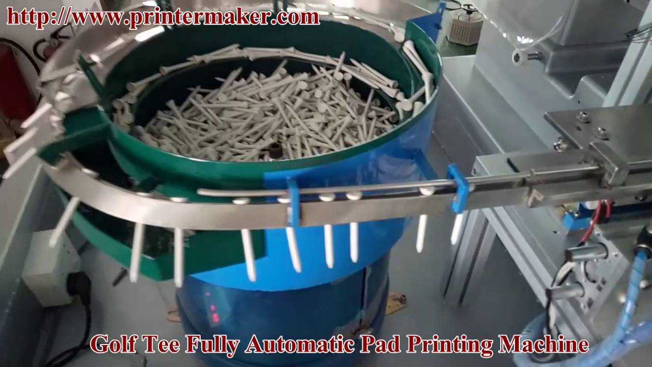 Golf Tee Fully Automatic Pad Printing Machine - YouTube