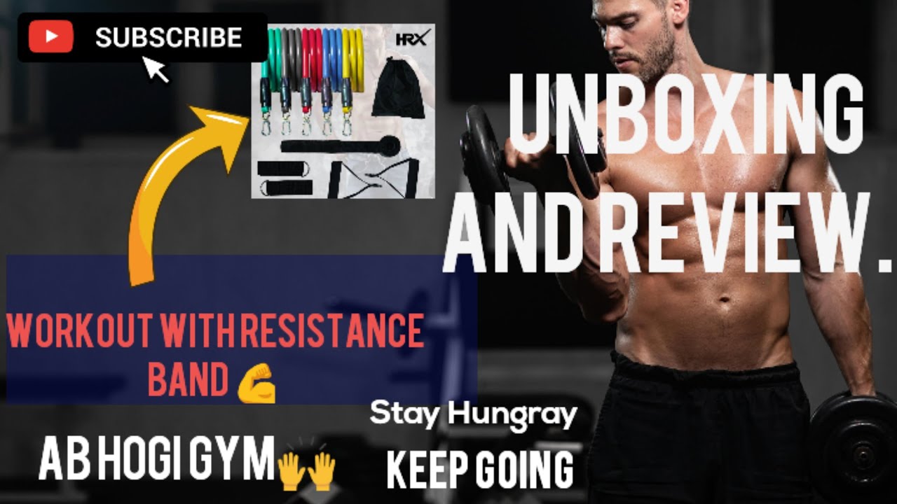 HRX Resistance band unboxing and review.ab hogi workout with budget ...