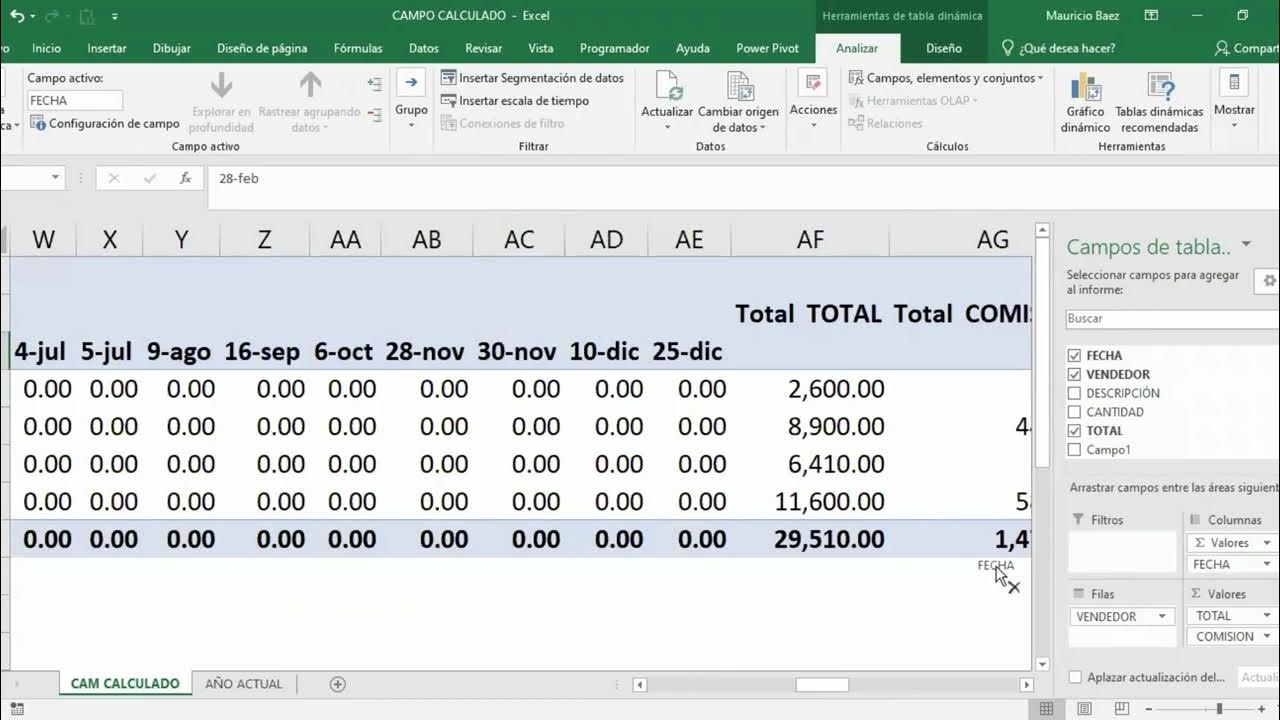 COMO REALIZAR UN CAMPO CALCULADO EN UNA TABLA DINÁMICA EN EXCEL - YouTube