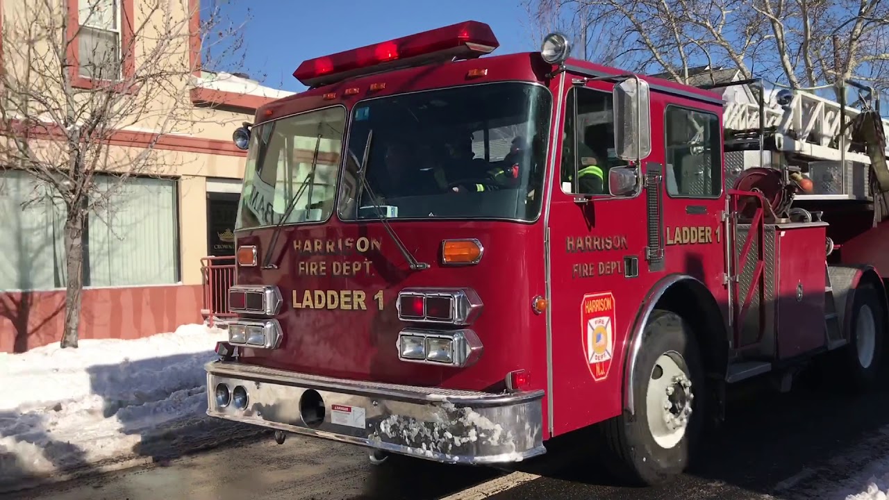 HARRISON FIRE DEPARTMENT LADDER 1 RESPONDING ON SUSSEX STREET IN ...