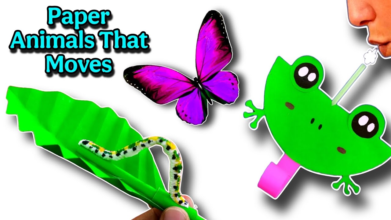 How To Make Moving Paper Animals (DIY Paper Crafts) - YouTube