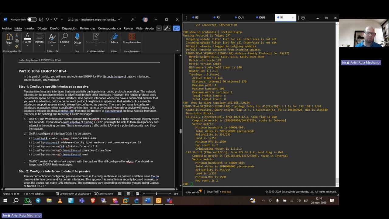 5 1 2 lab implement eigrp for ipv6 20250603 222830 Grabación de la reunión - YouTube