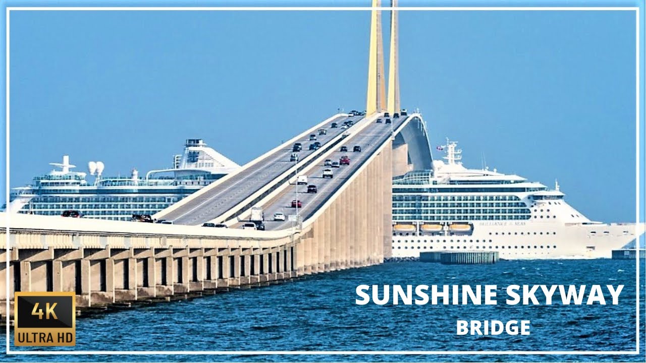 4K Bridge | Sunshine Skyway Bridge | Drone Footage | Tampa Bay, Florida ...