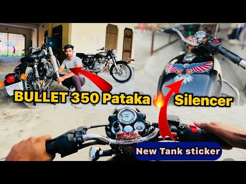 Bullet 350 Pataka 🔥Silencer \ New Tank sticker - YouTube