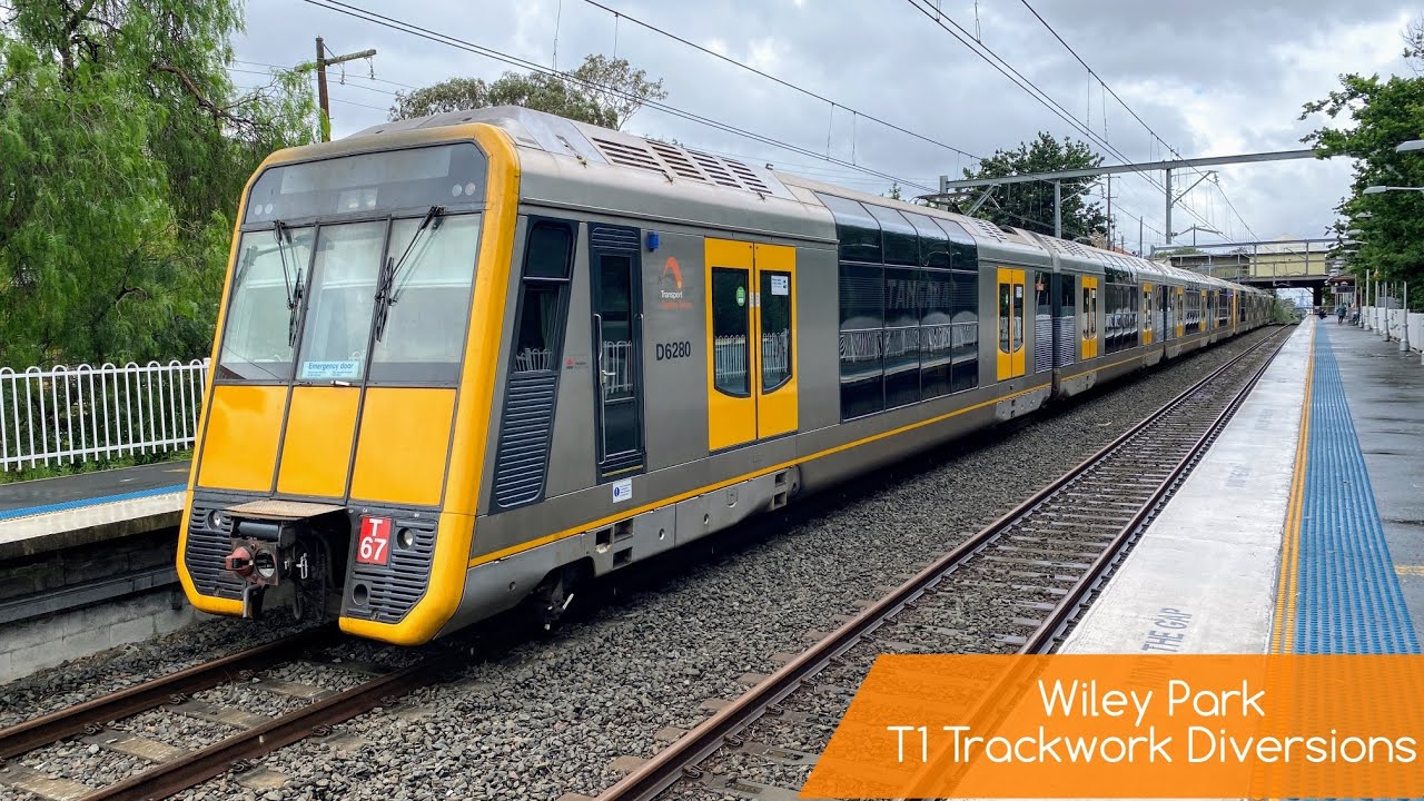 Sydney Trains Vlog 1766: Wiley Park With T1 Trackwork Diversions - YouTube