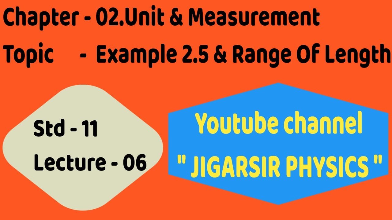 Class 11 || Physics || Chapter 02 || Unit & Measurements 06 || Example ...