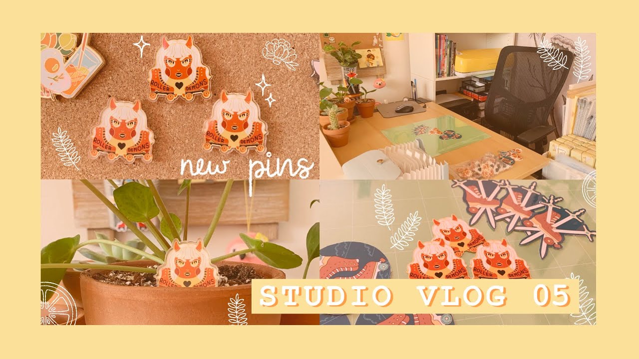 STUDIO VLOG 05 | NEW Acrylic Pins and Packaging orders - YouTube