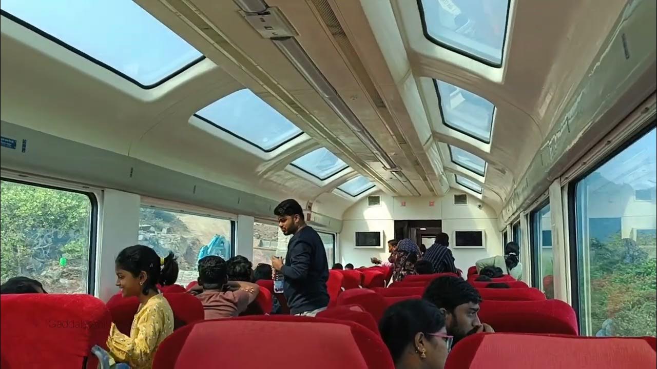 Vistadome Couch Train journey Vizag to Araku. Beautiful Experience Throughout Tunnel's - YouTube